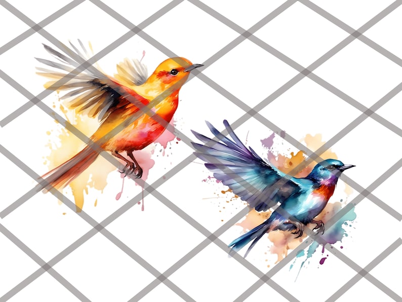 20 Watercolor Birds Clipart, Clipart Pack, Digital Art Collection ...