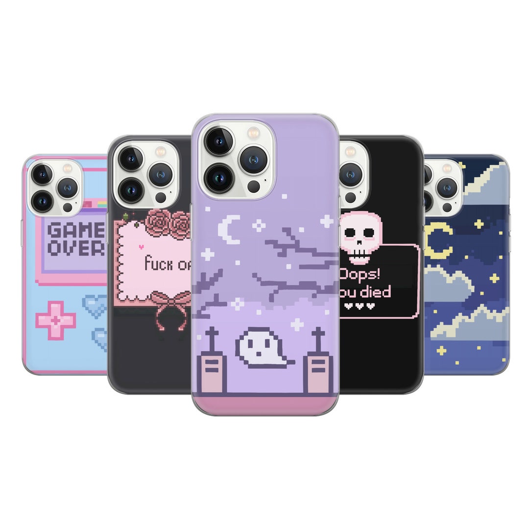 Simple Pixel Art Phone Case Video Game Cover Fit for iPhone 14 Pro, 13 ...