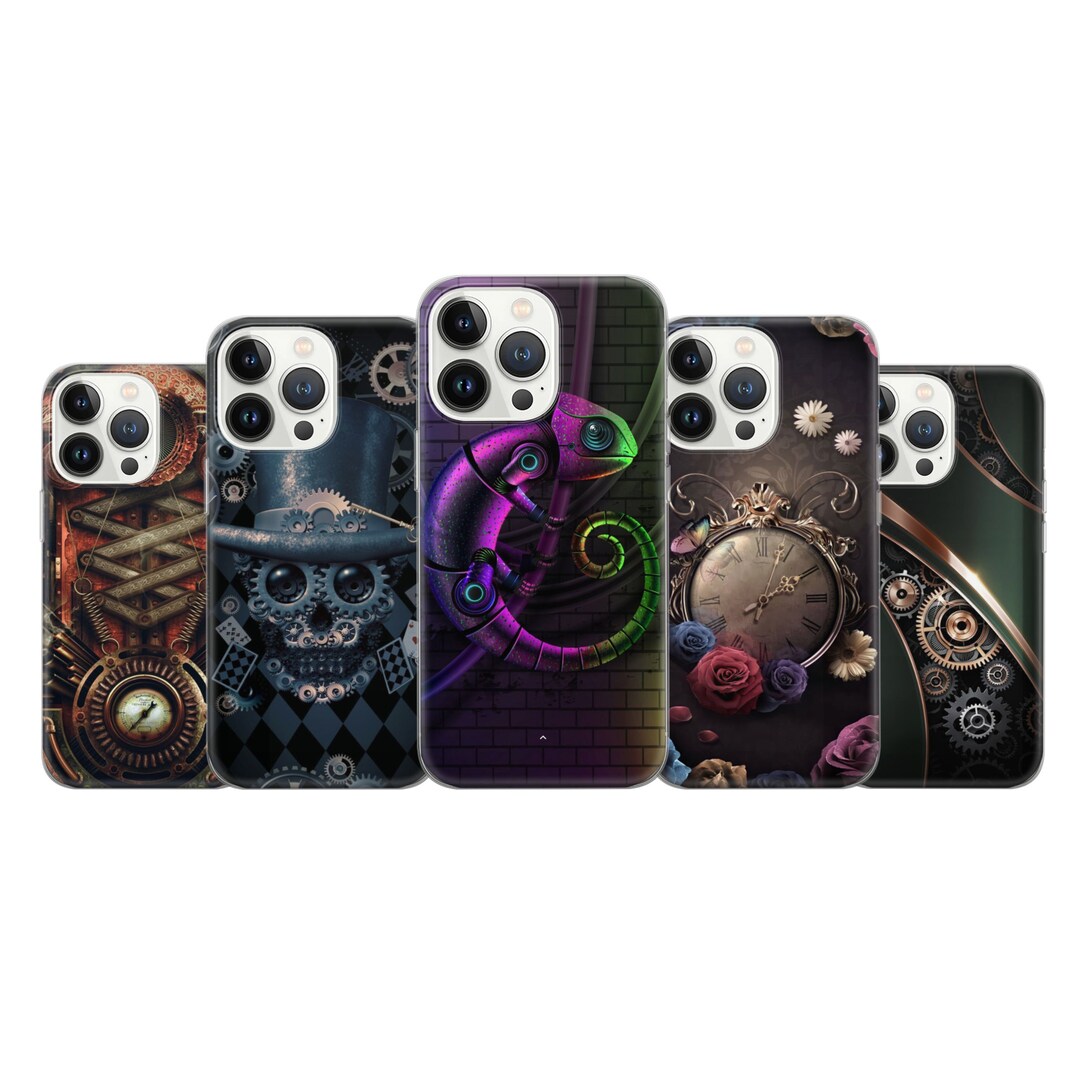 Steampunk Phone Case Mechanical Cover Fit for iPhone 14 Pro, 13, 12, 11 ...