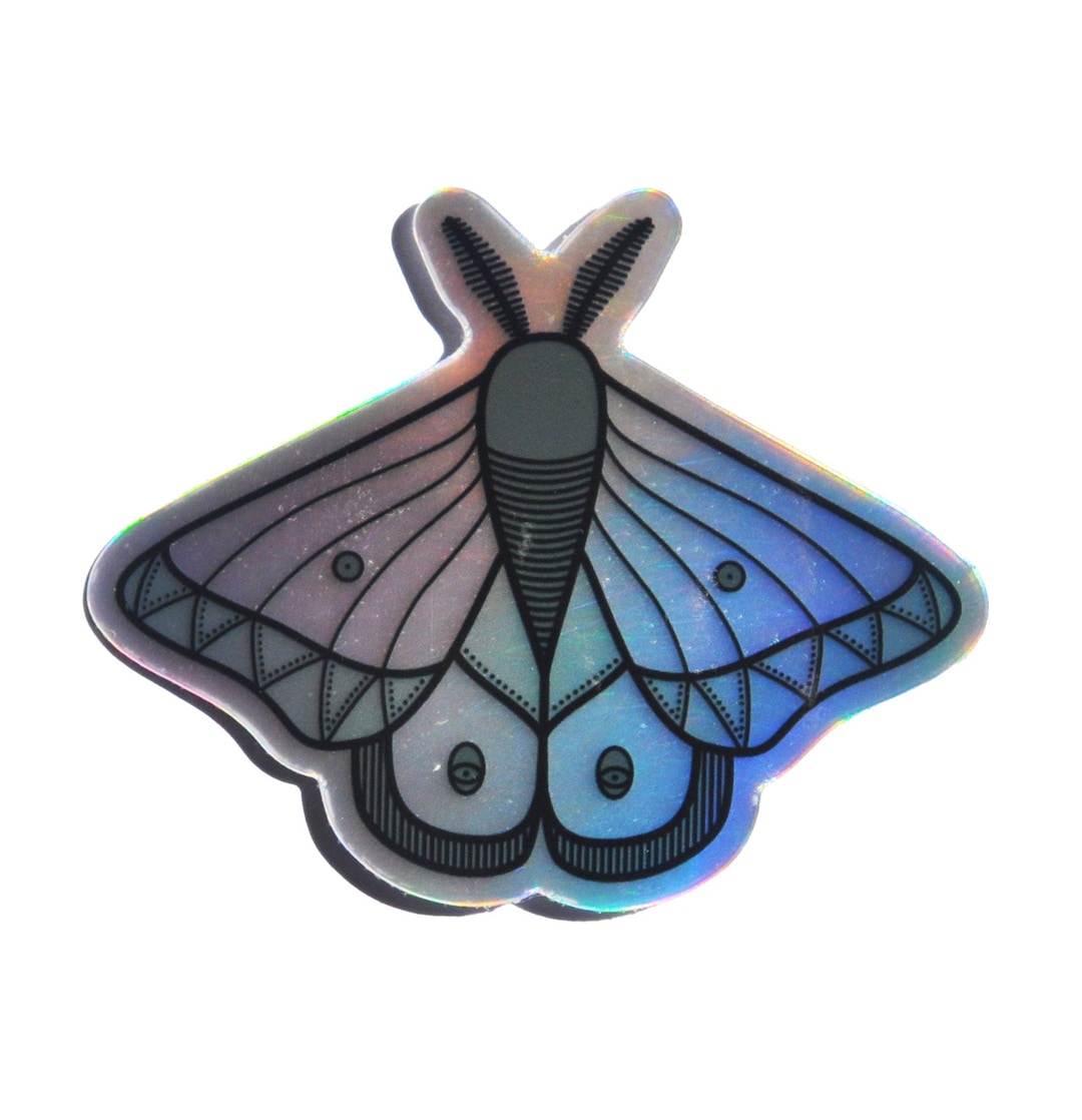 Maeve the Moth | Holographic | Gloss Finish | Vinyl Sticker - Etsy