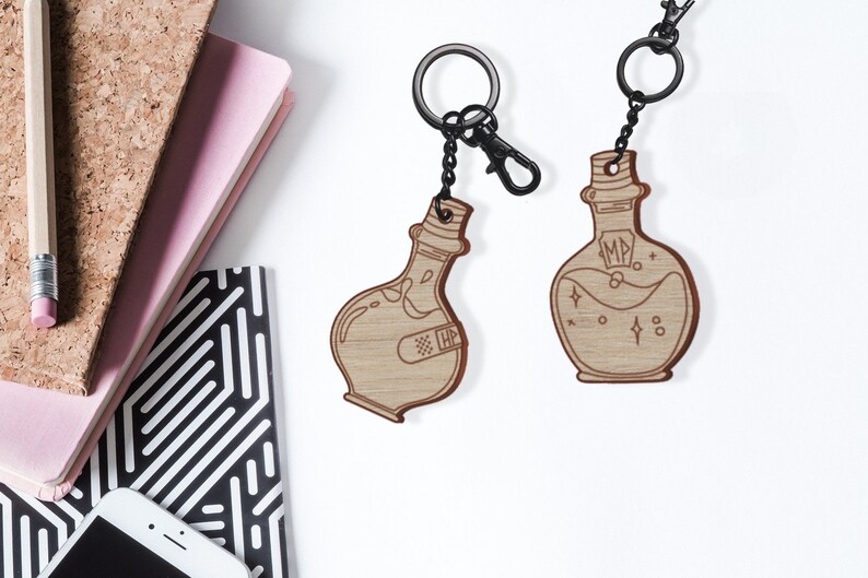 Health & Mana Potions Keychain - Glowforge Laser Cut - SVG/PNG/PDF ...