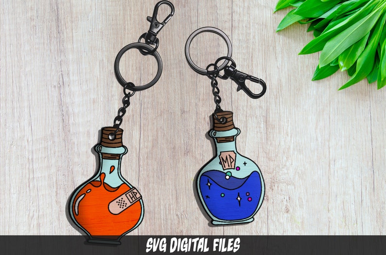 Health & Mana Potions Keychain - Glowforge Laser Cut - SVG/PNG/PDF ...