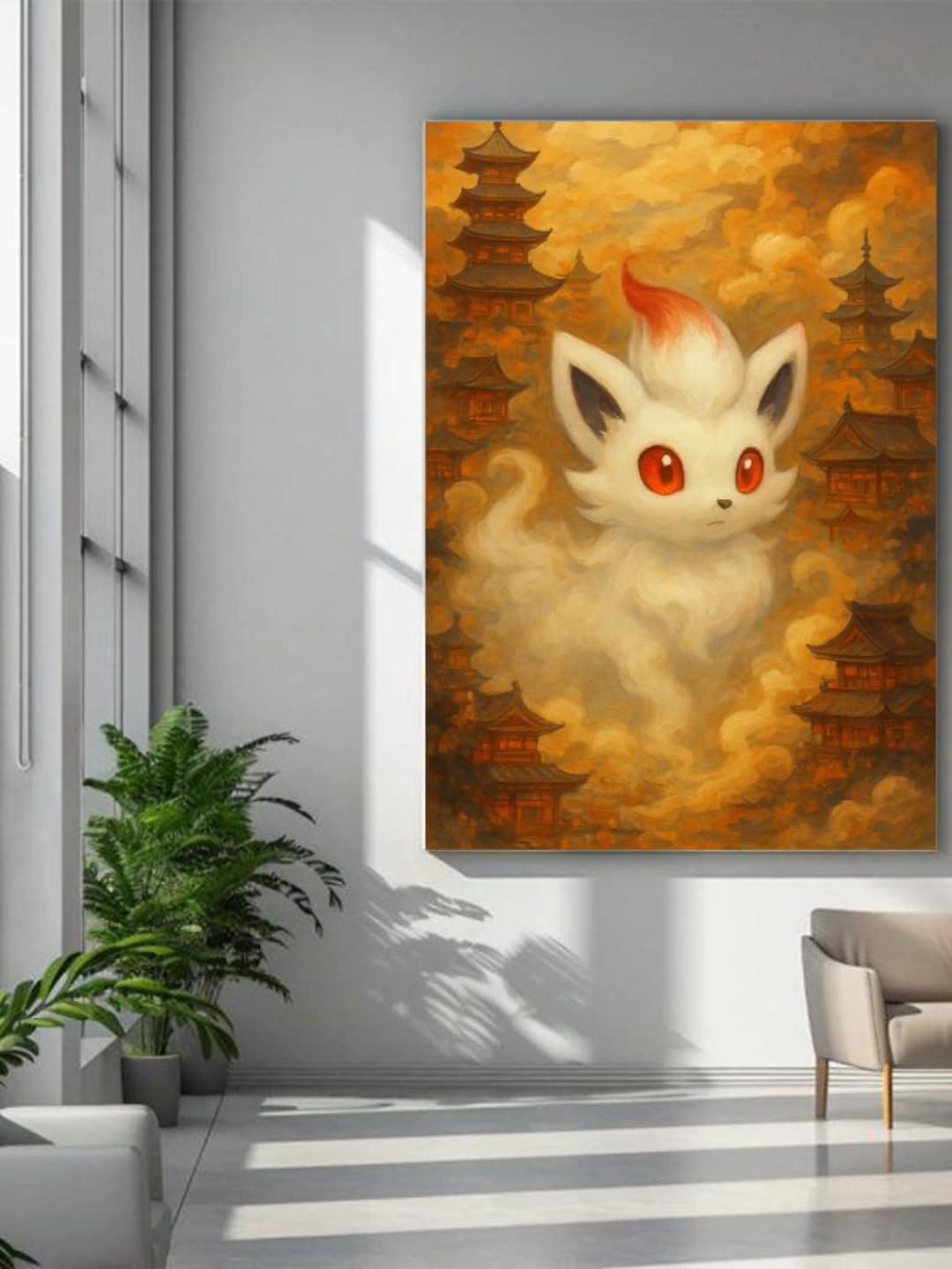 Hisuian Zorua Pokemon Print, Zorua Wall Art, Pokemon Poster, Pokemon ...
