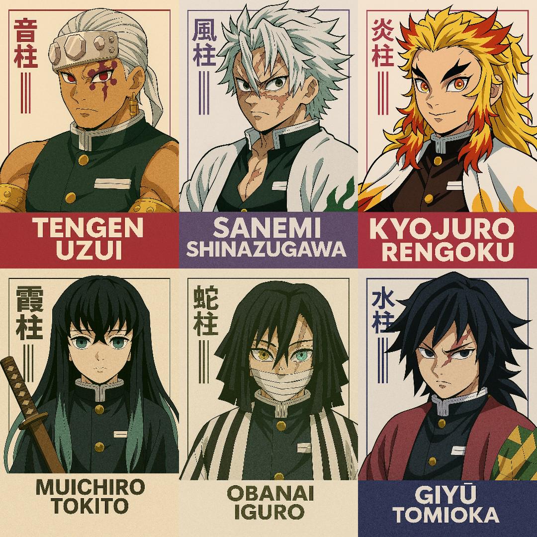 Demon Slayer Hashiras Printable Wall Art - Instant Download - Room ...