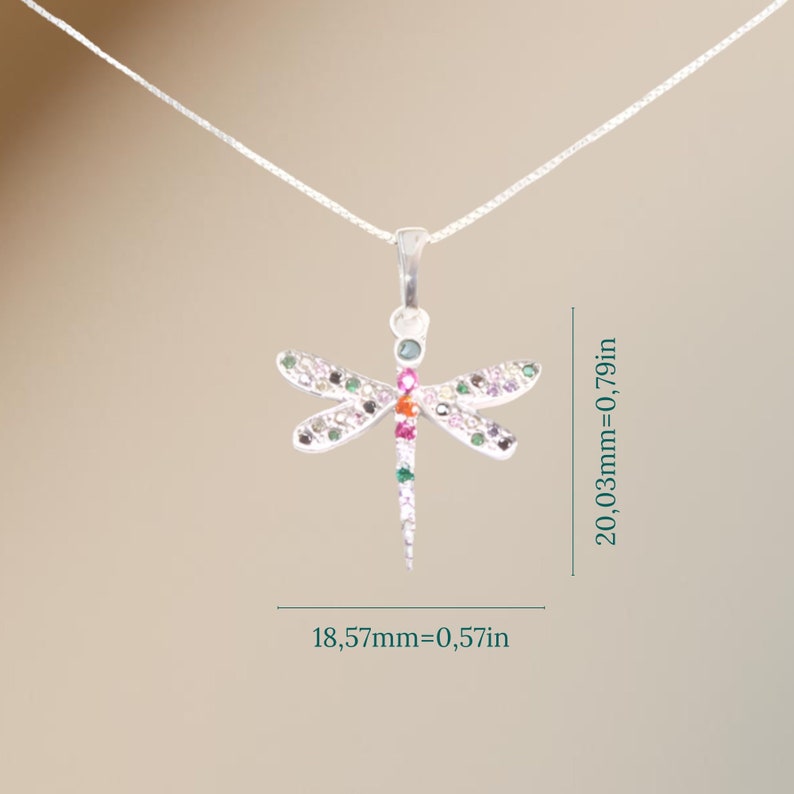 Dragon-fly Pendant Colorful Necklaces. Silvered Gifted Pendant ...