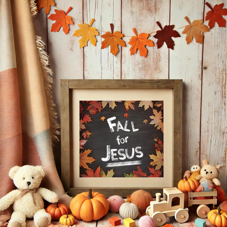 Fall for Jesus Chalkboard Fall-themed Digital Download Print ...