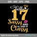 Hello 17 Sassy and All Kinds of Classy, It's My 17th Birthday Svg, 17 ...
