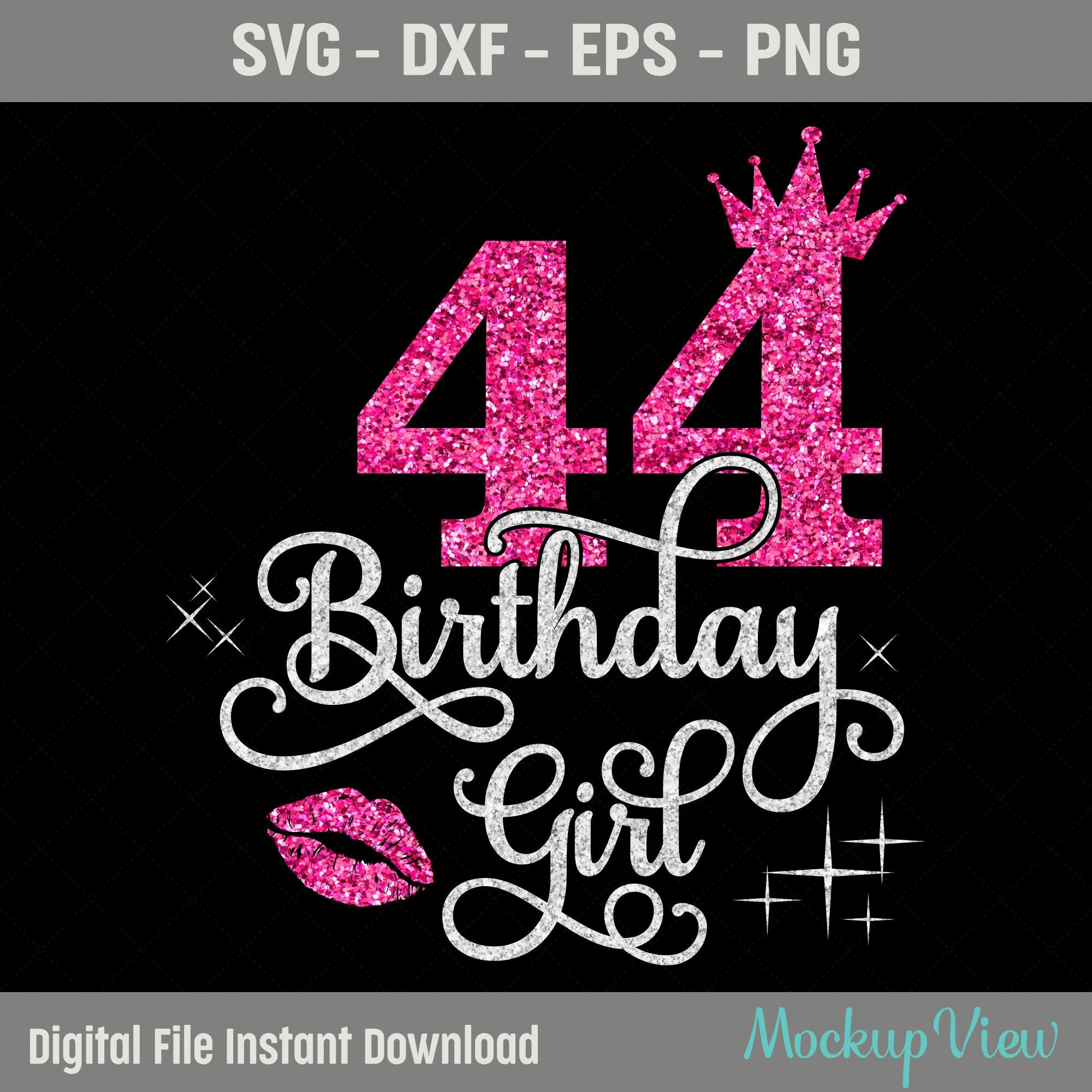 44th Birthday Girl SVG, 44 Year Old Birthday Girl Svg, 44th Birthday ...