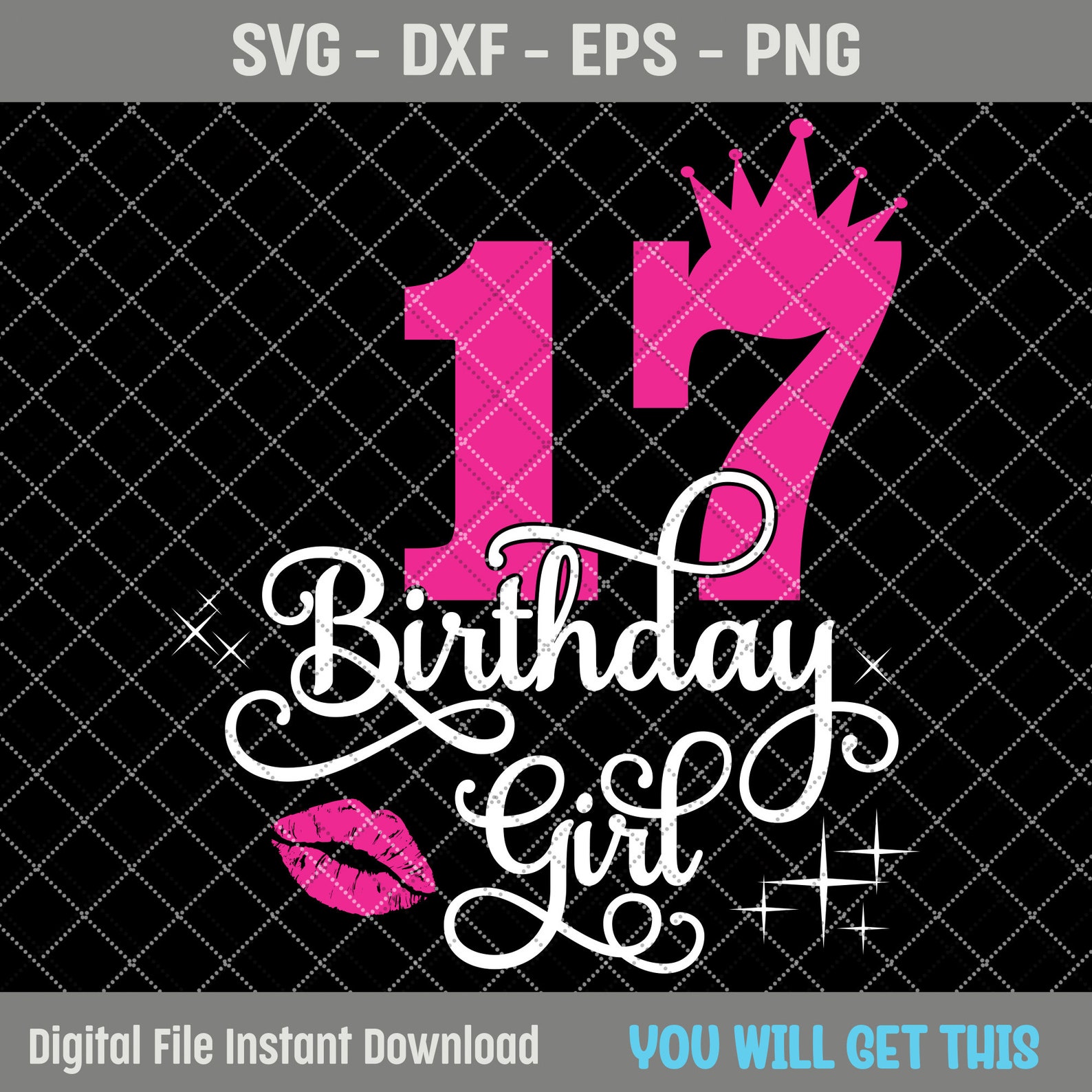 17th Birthday Girl SVG, 17 Year Old Birthday Girl Svg, 17th Birthday ...