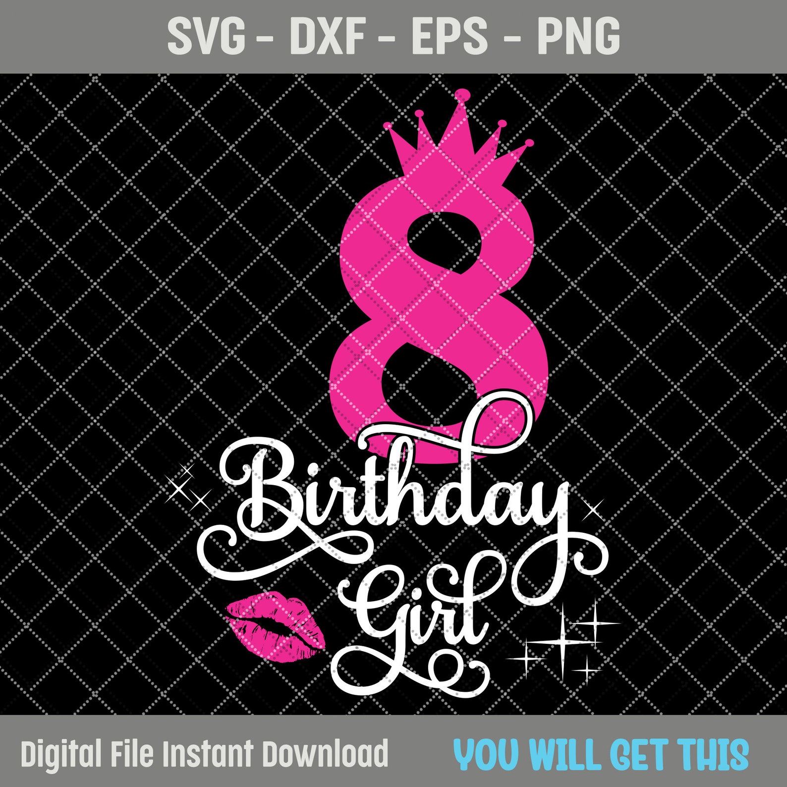 8th Birthday Girl SVG, 8 Year Old Birthday Girl Svg, 8th Birthday Squad ...