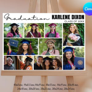 Graduation Photo Collage Template Canva, Senior Gift Class of 2025 ...