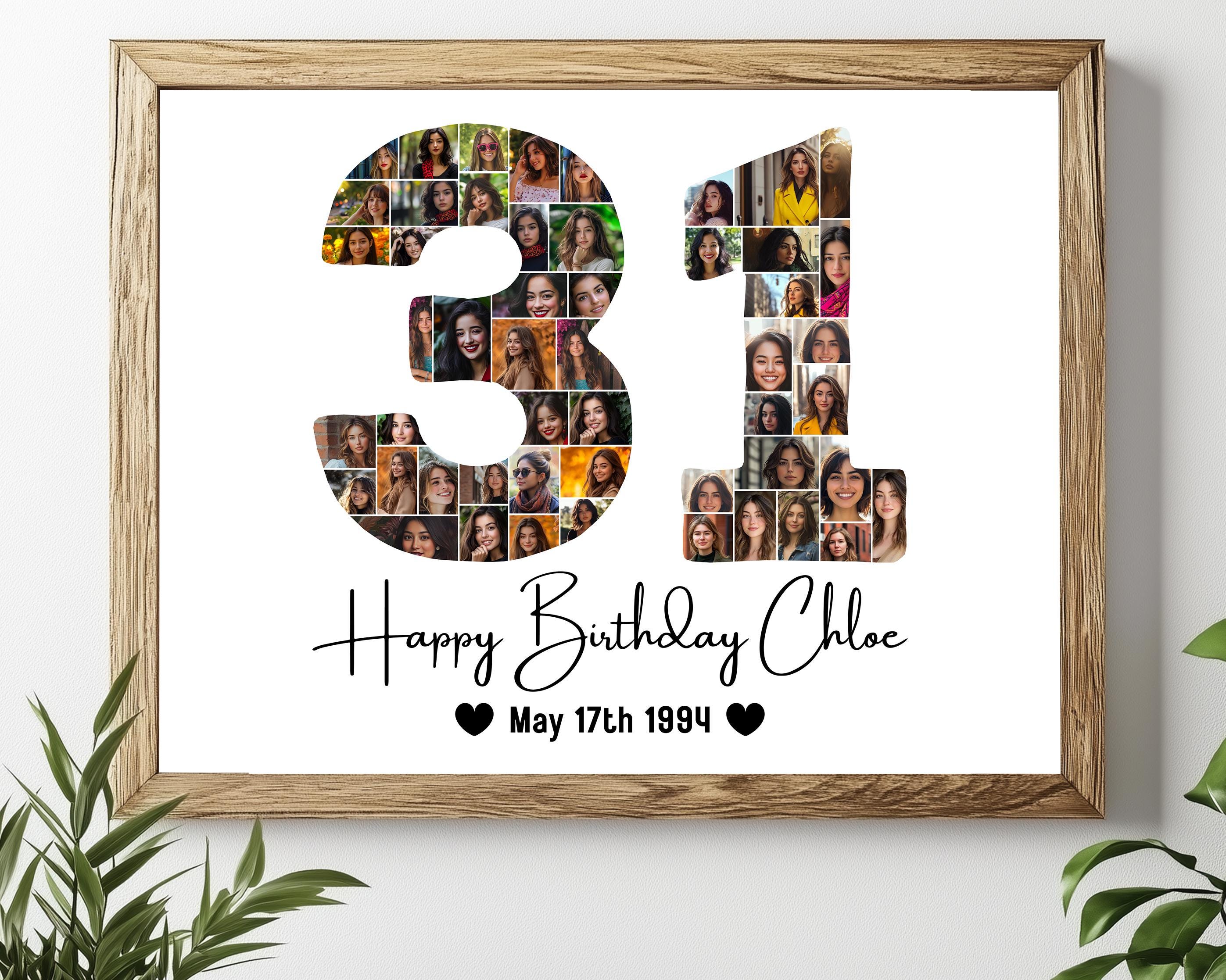 31st Birthday Photo Collage Template, Personalized 31st Birthday Gift ...