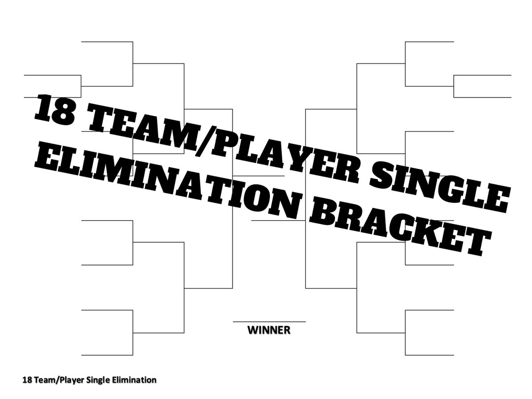 18 Team Player Bracket Printable Tournament Sports Basketball - Etsy