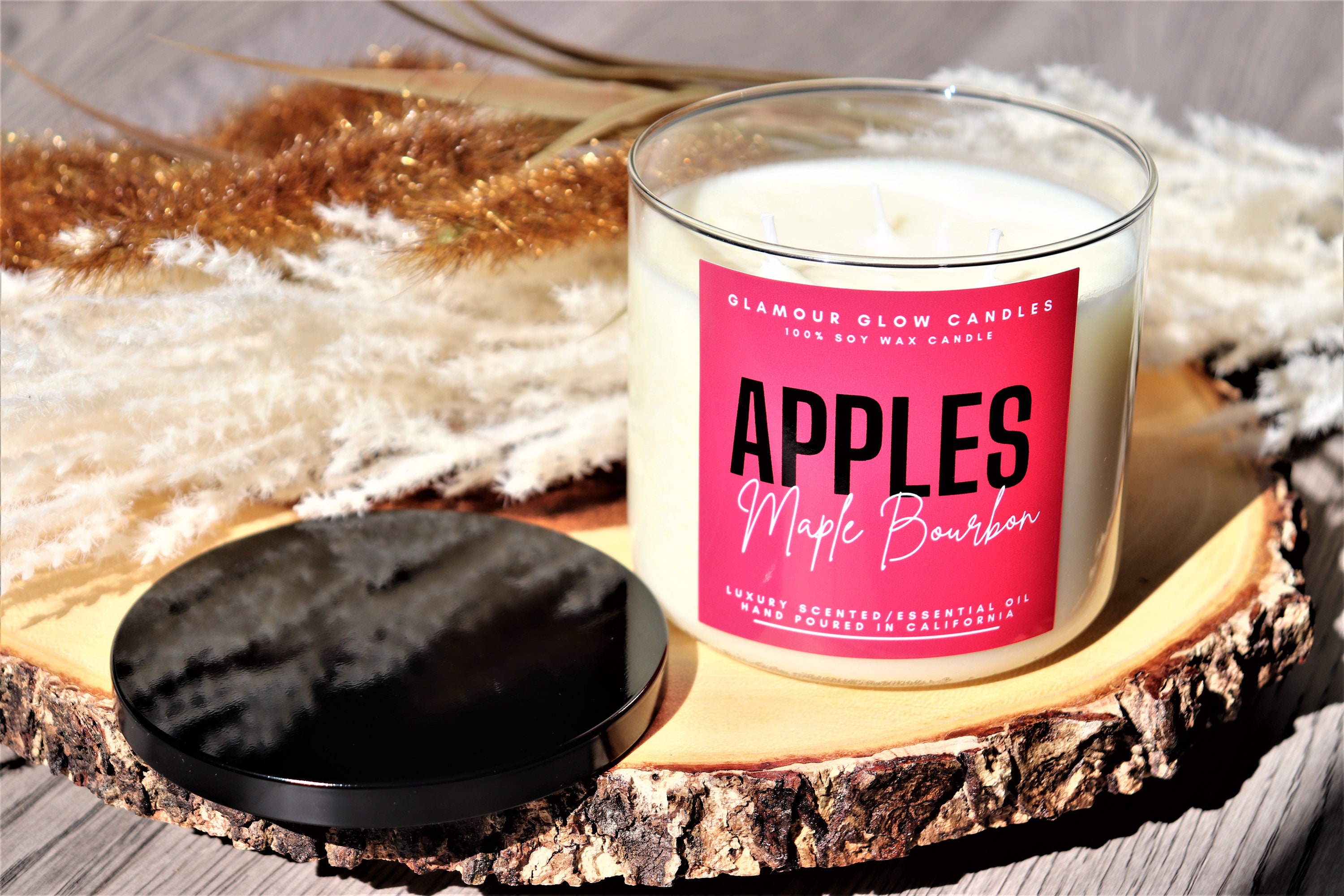 APPLES & MAPLE BOURBON 16oz Organic Soy Candle - Etsy