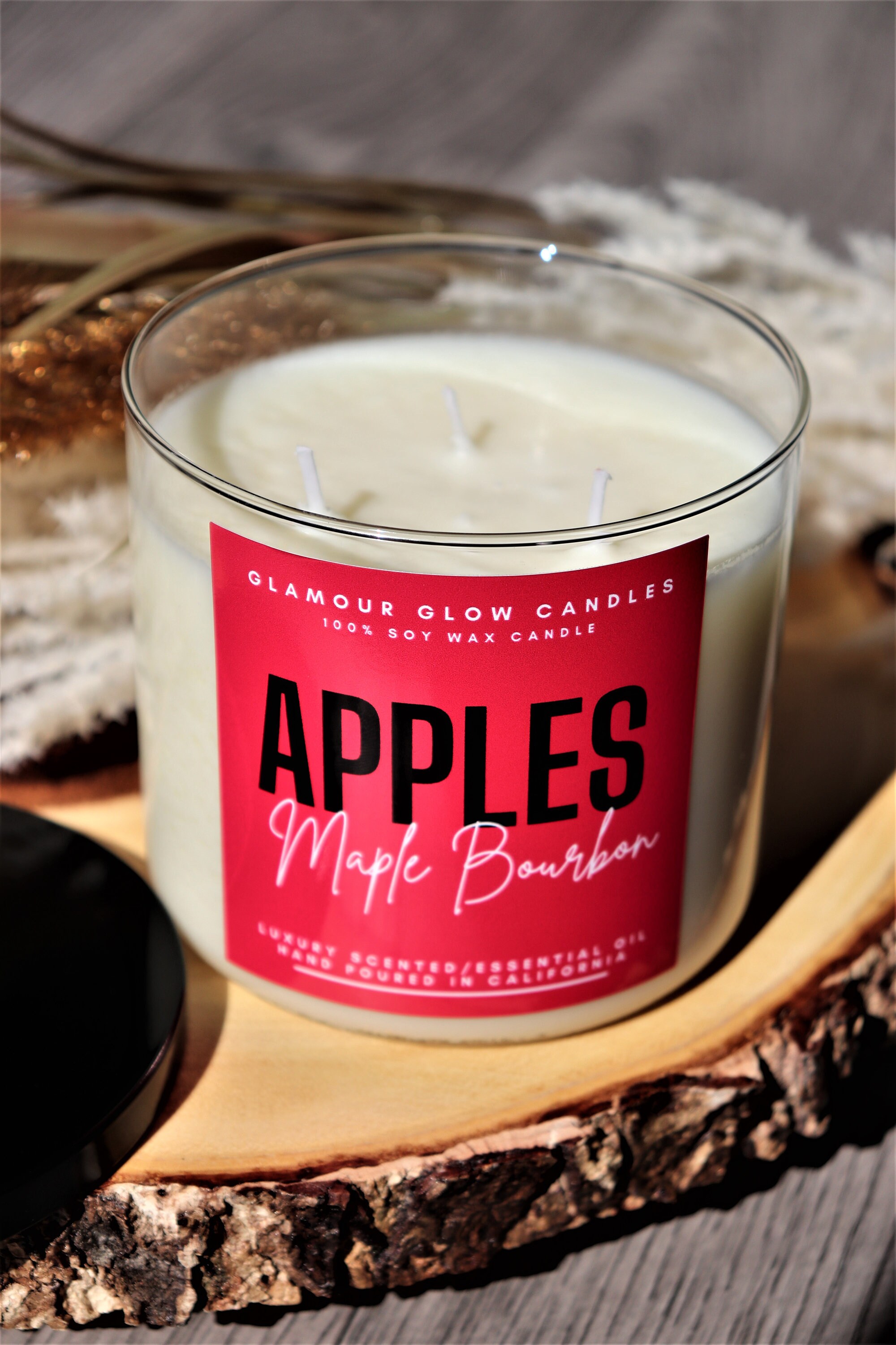 APPLES & MAPLE BOURBON 16oz Organic Soy Candle - Etsy