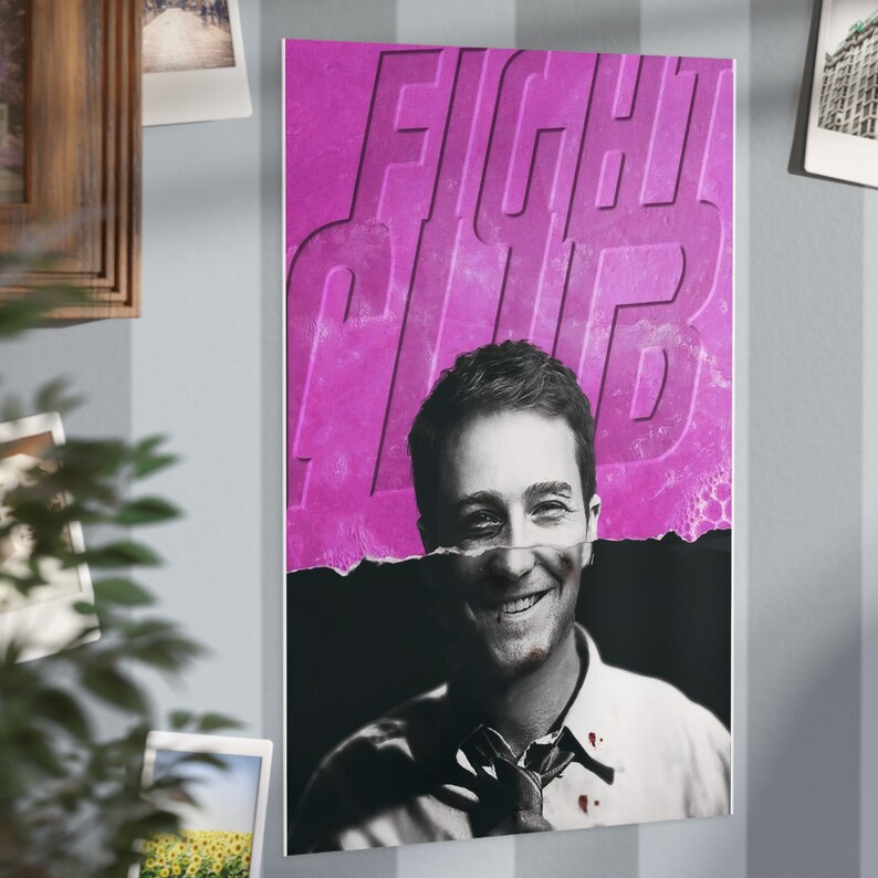 Fight Club Poster, Tyler Durden Poster, Brad Pitt Wall Art, Fight Club ...