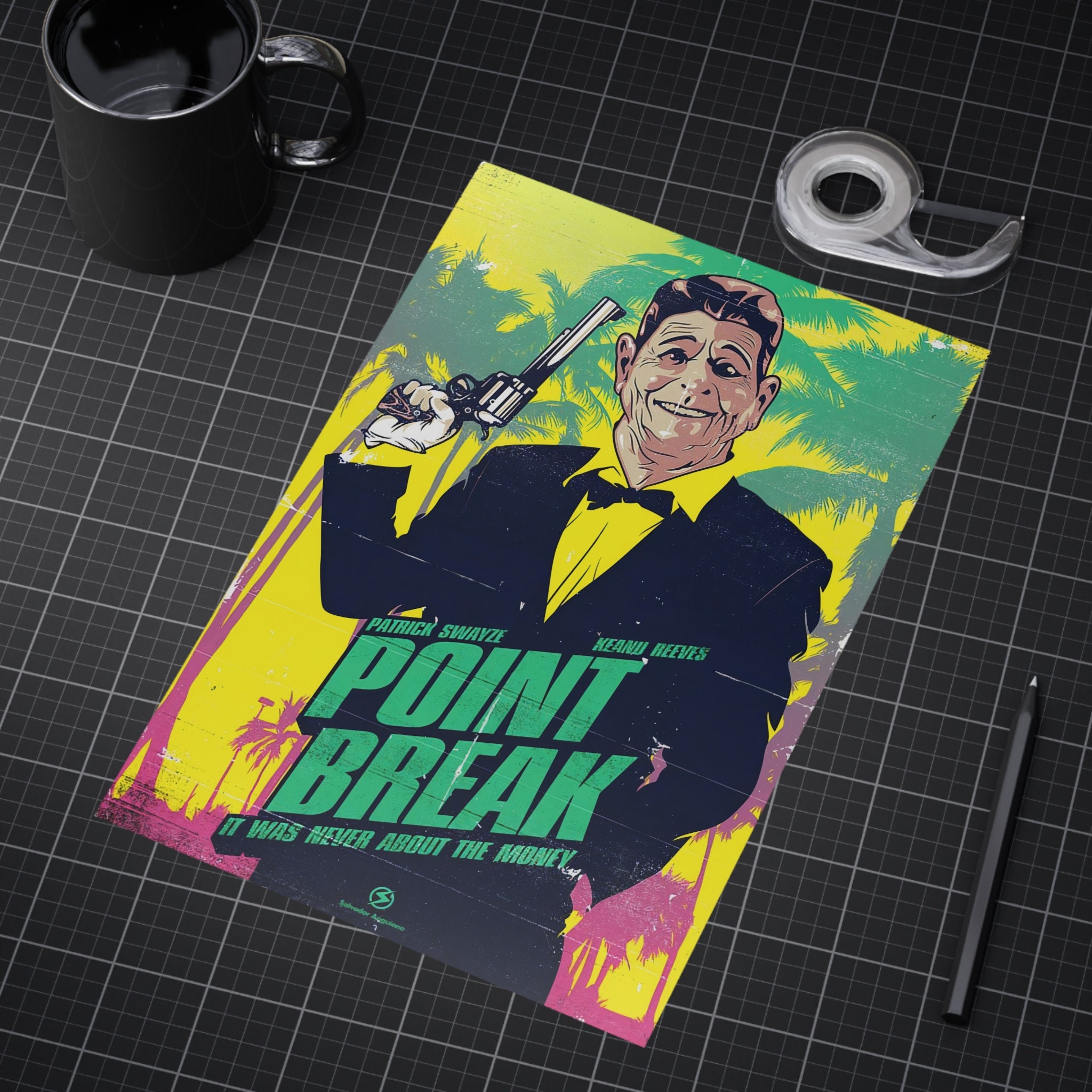 Point Break Poster, Vintage Movie Poster, Minimalist Art, Retro Modern ...