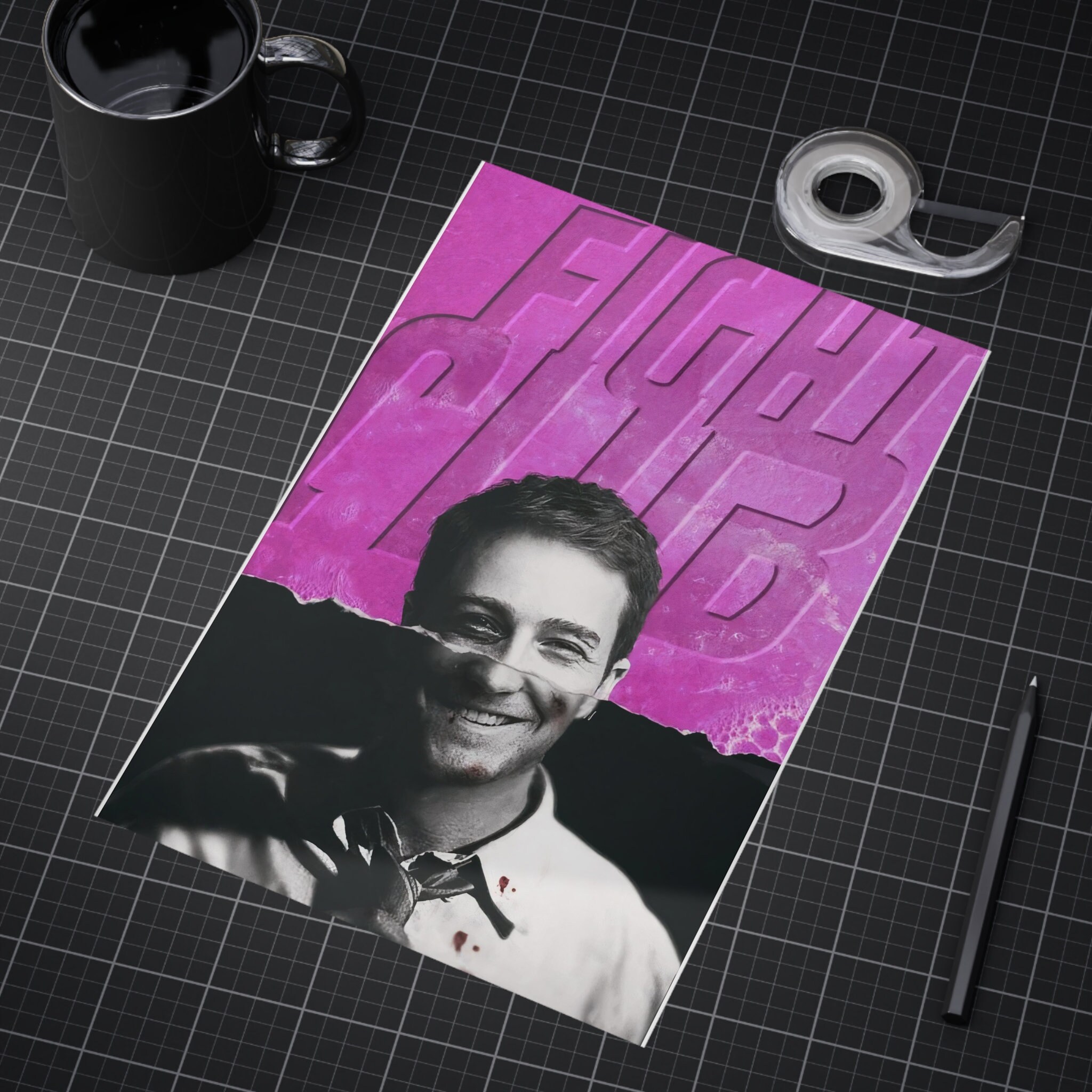 Fight Club Poster, Tyler Durden Poster, Brad Pitt Wall Art, Fight Club ...