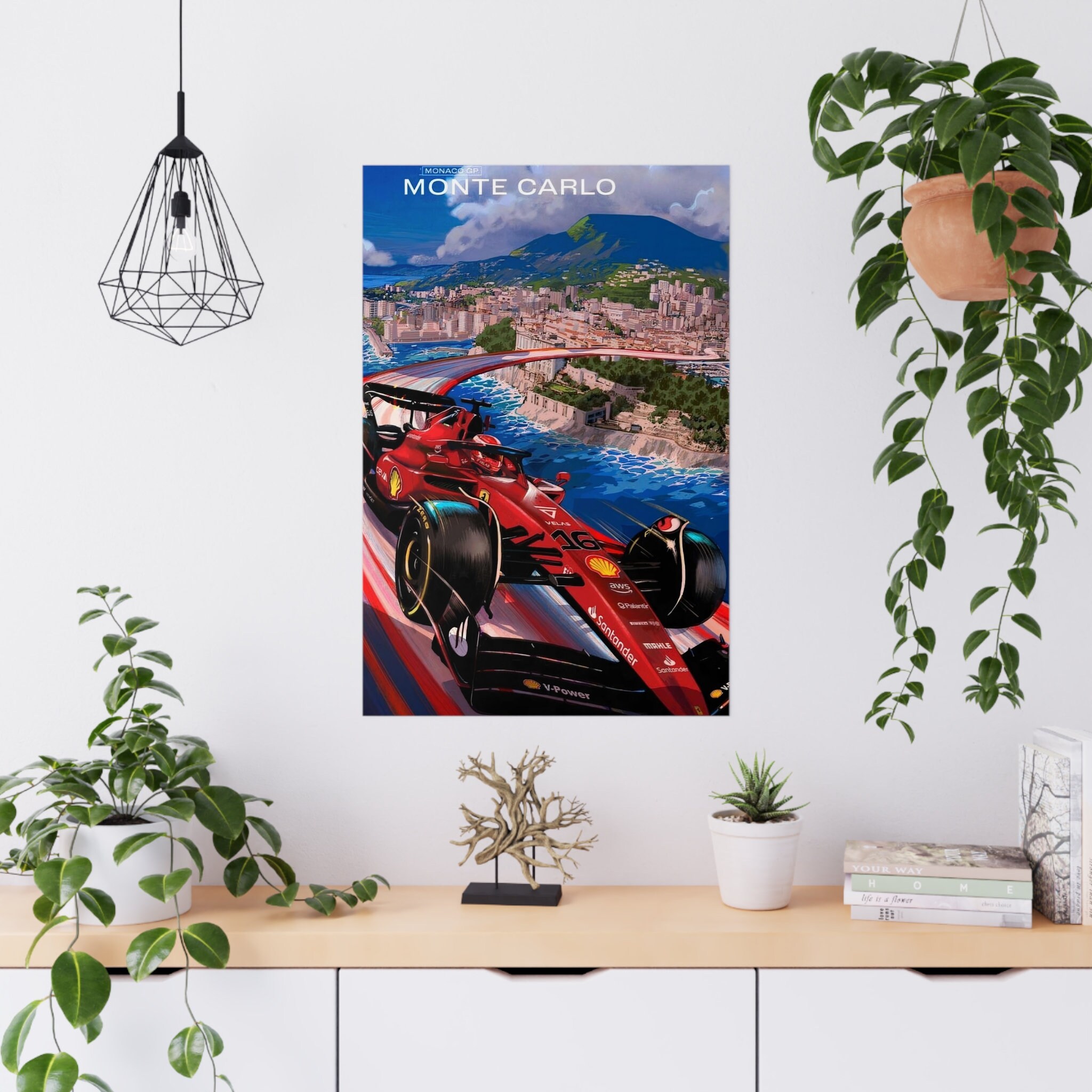 Monaco F1 Poster, Ferrari F1 Poster, Monte Carlo Formula 1, Minimalist ...