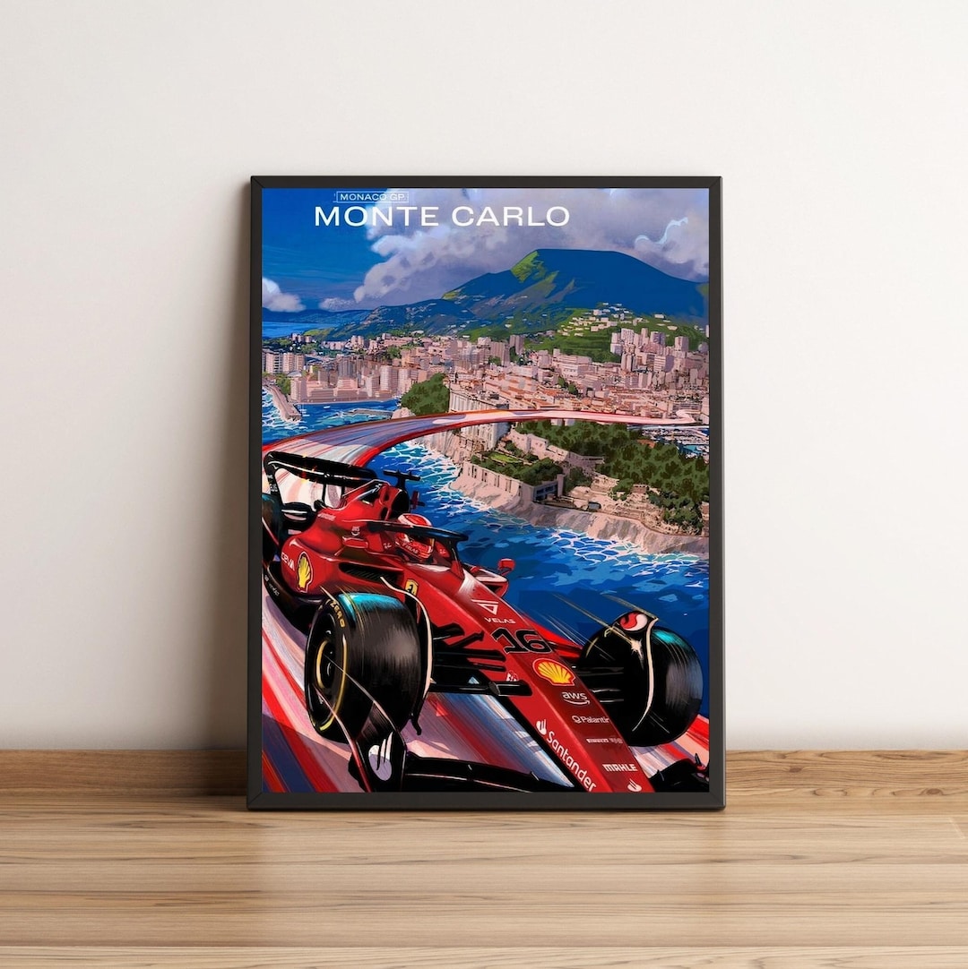 Monaco F1 Poster, Ferrari F1 Poster, Monte Carlo Formula 1, Minimalist ...