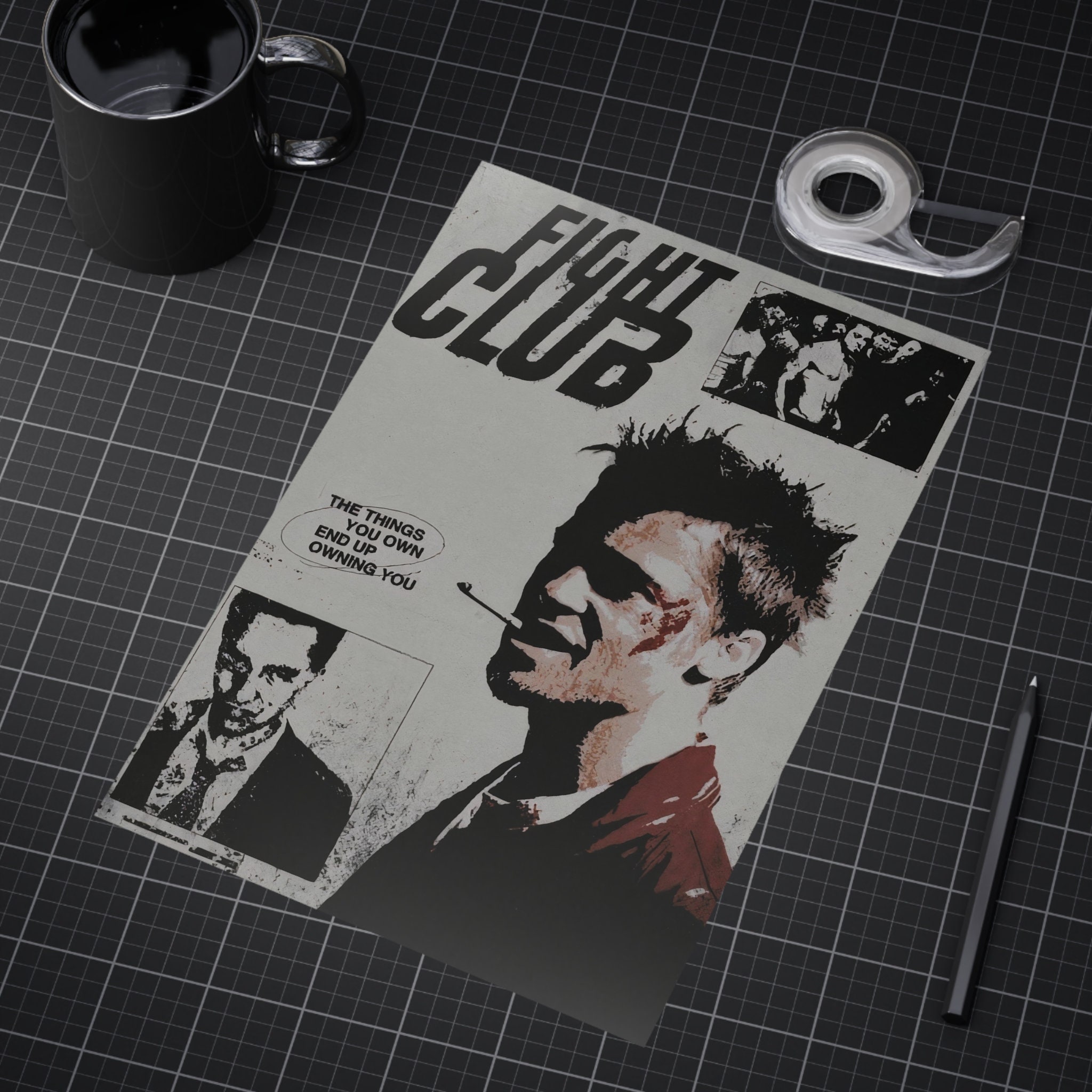Fight Club Poster, Fight Club Wall Art, Art Print, Wall Decor, Tyler ...