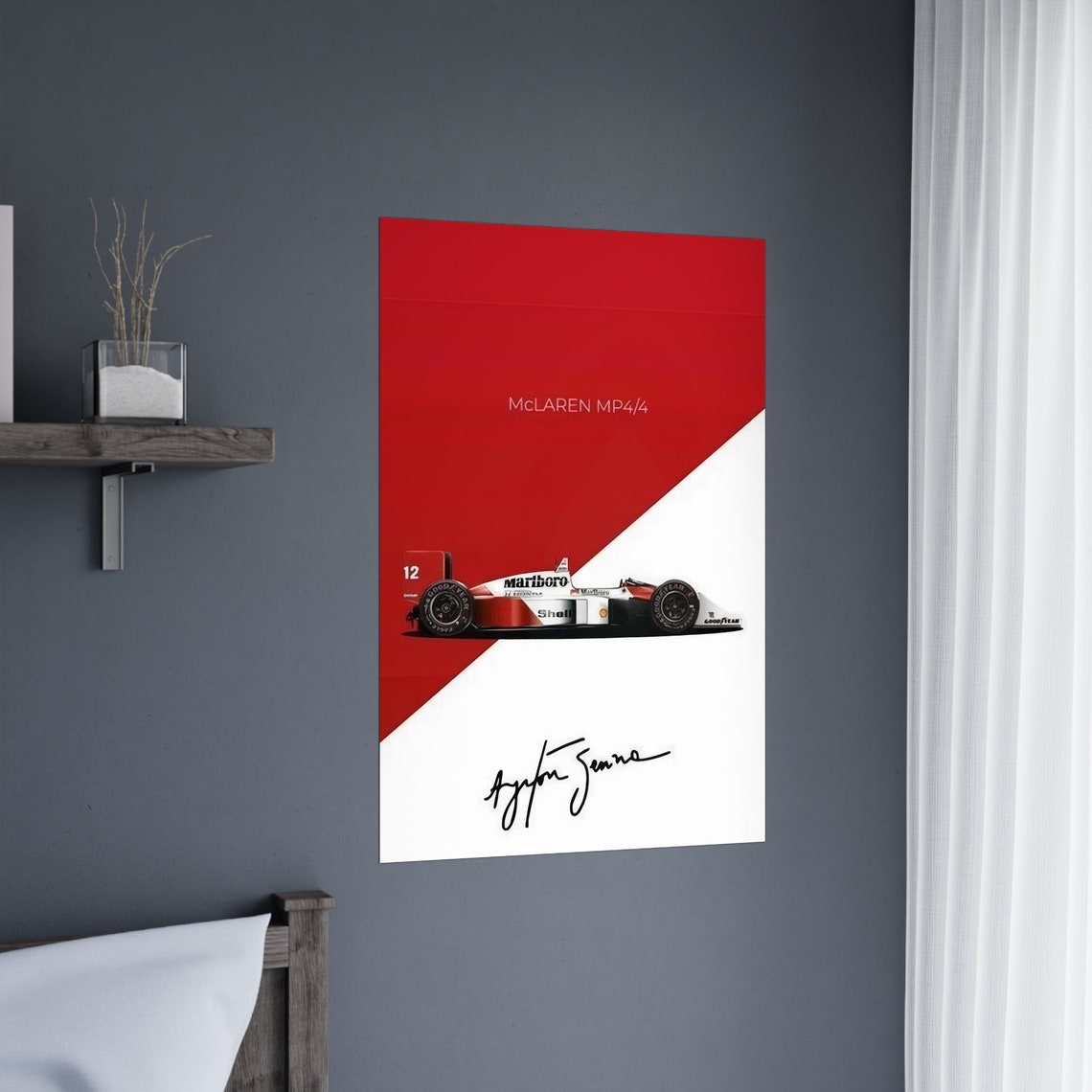 Ayrton Senna Poster, F1 Racing Poster, Canvas Print, F1 Wall Decor ...