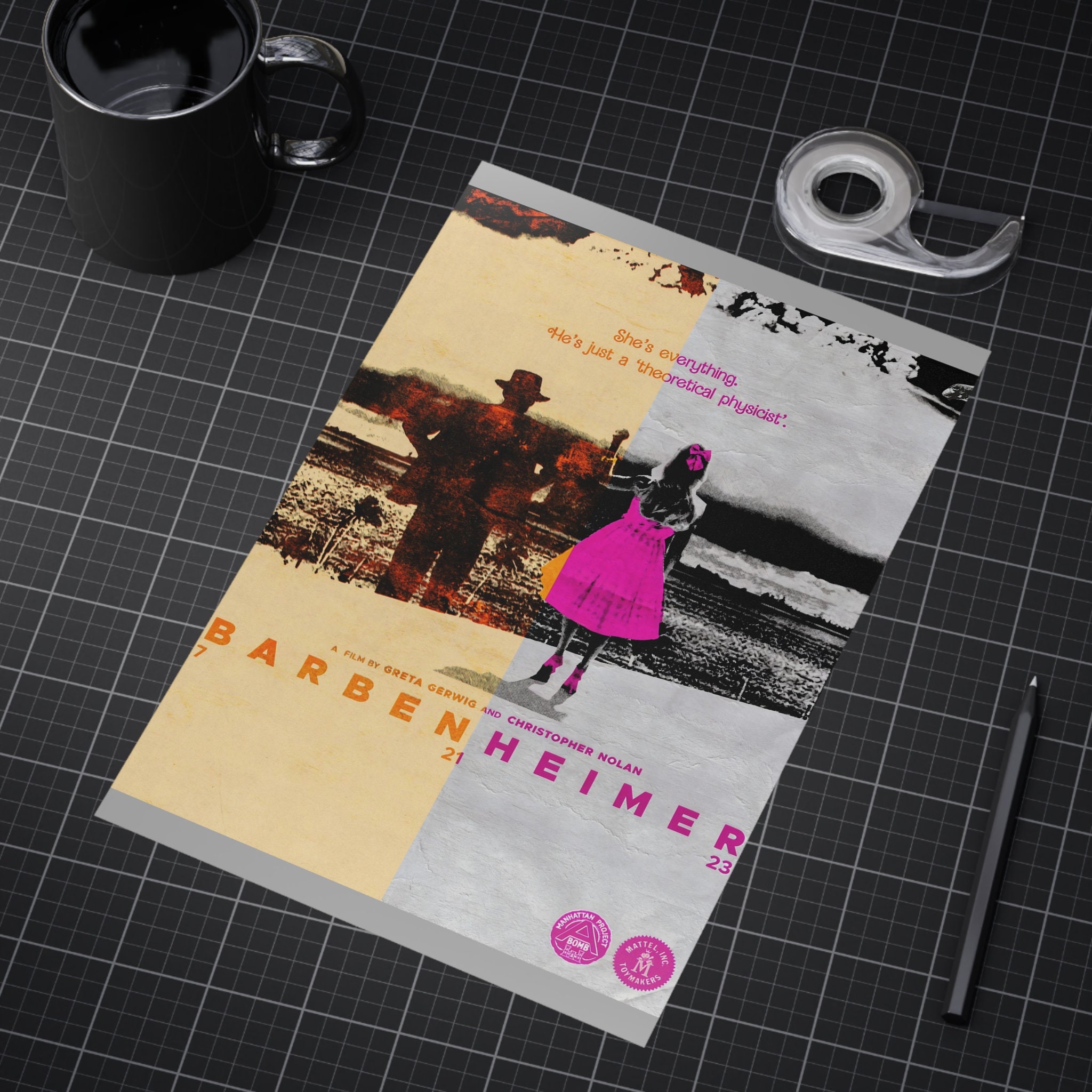 BarbEinheimer Poster, Barbie Movie Poster, Oppenheimer Poster, 2023 ...