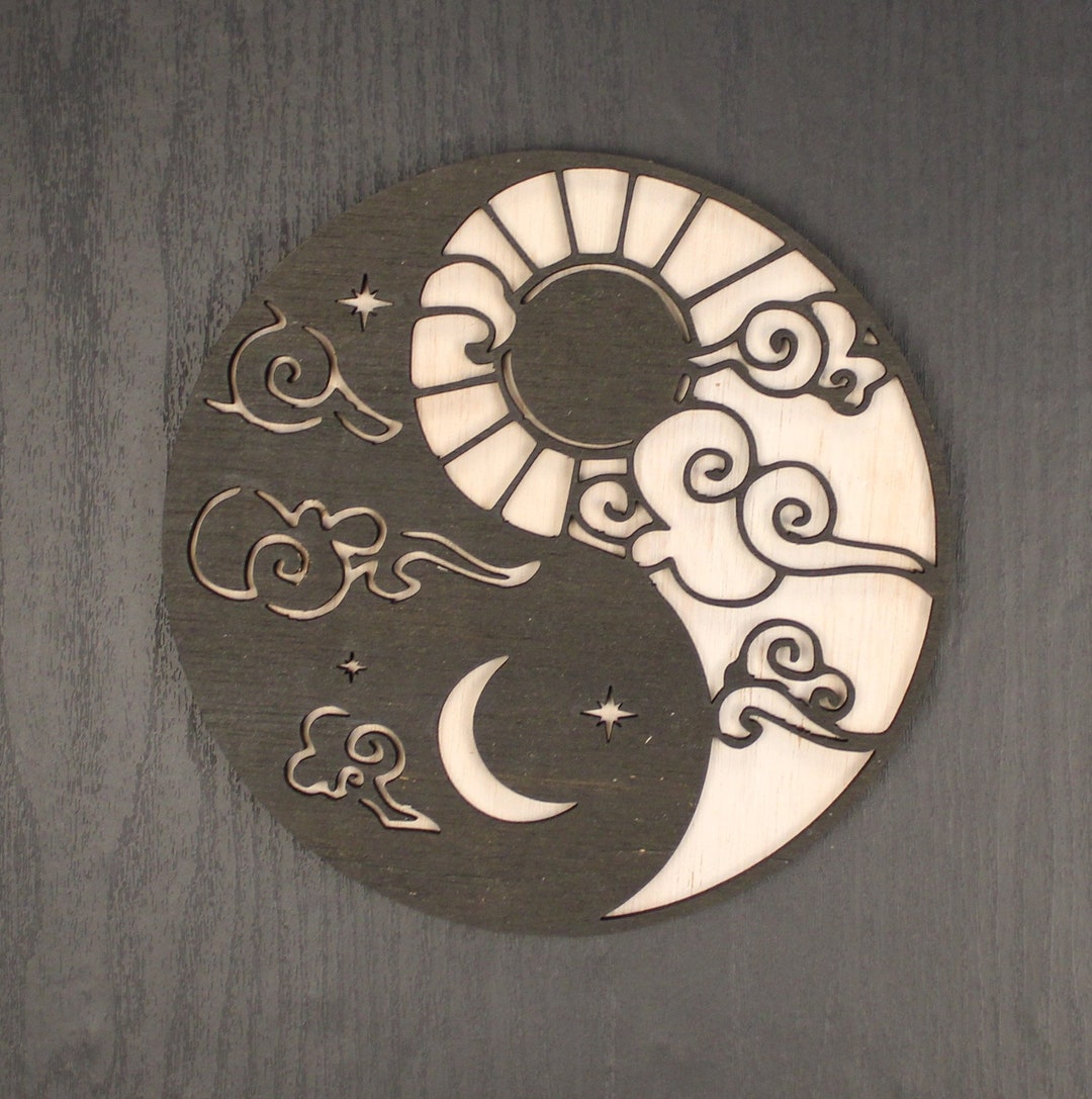 Andrew, Yin and Yang, Black and White, 2 Layer Wall Decor - Etsy