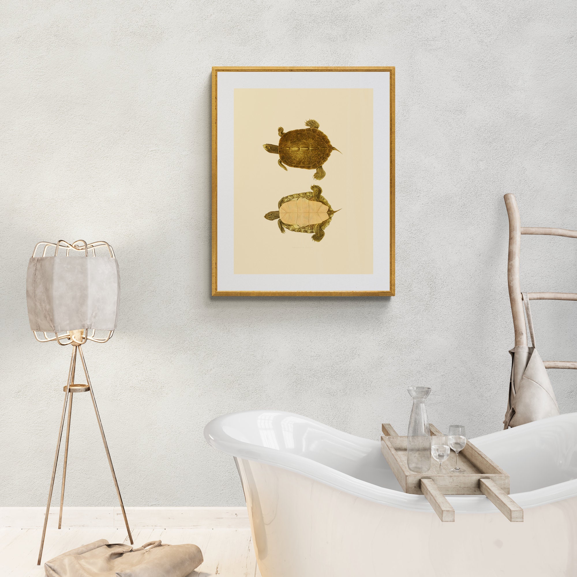 Classic Turtle Art Print | Digital Vintage Marine Design | Sea Turtle ...