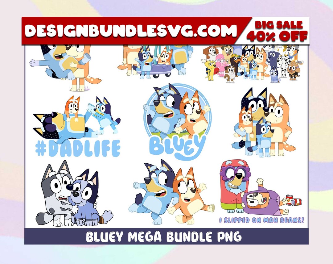 Neues Mega Bluey PNG Bundle Bluey Cut Dateien für Cricut - Etsy.de