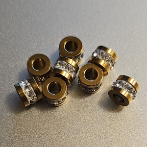 10 Rhinestone Loc Beads, Loc Jewelry - Etsy