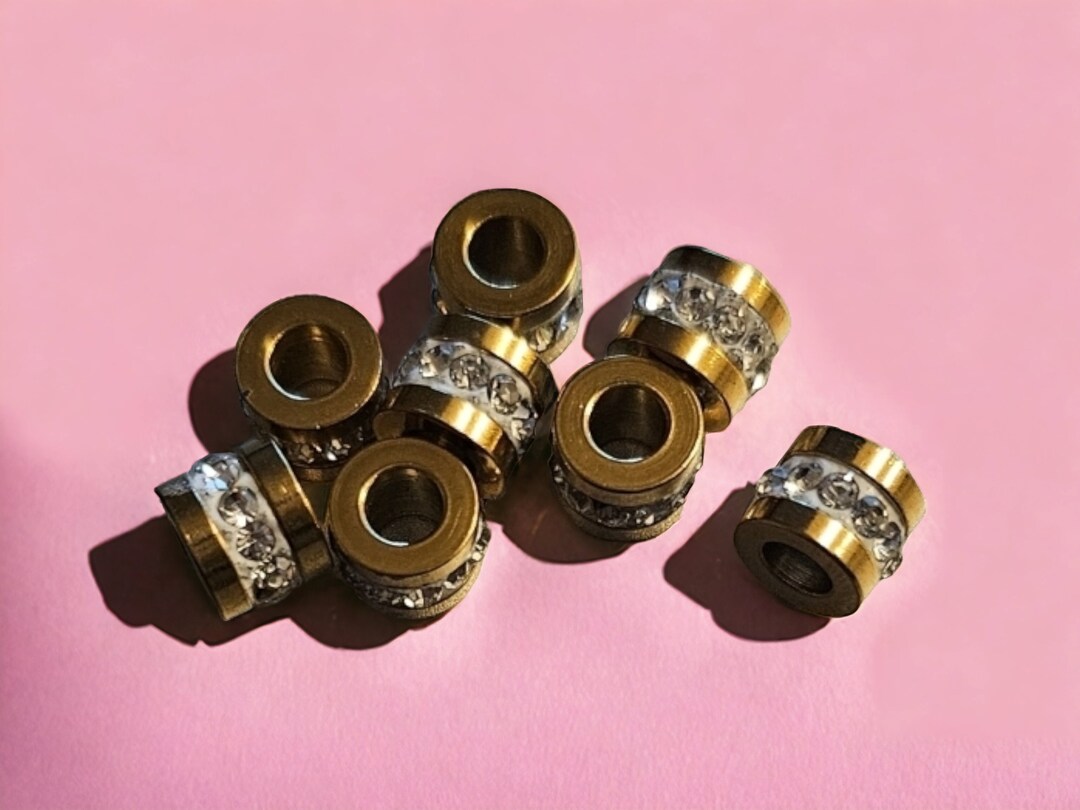 10 Rhinestone Loc Beads, Loc Jewelry - Etsy