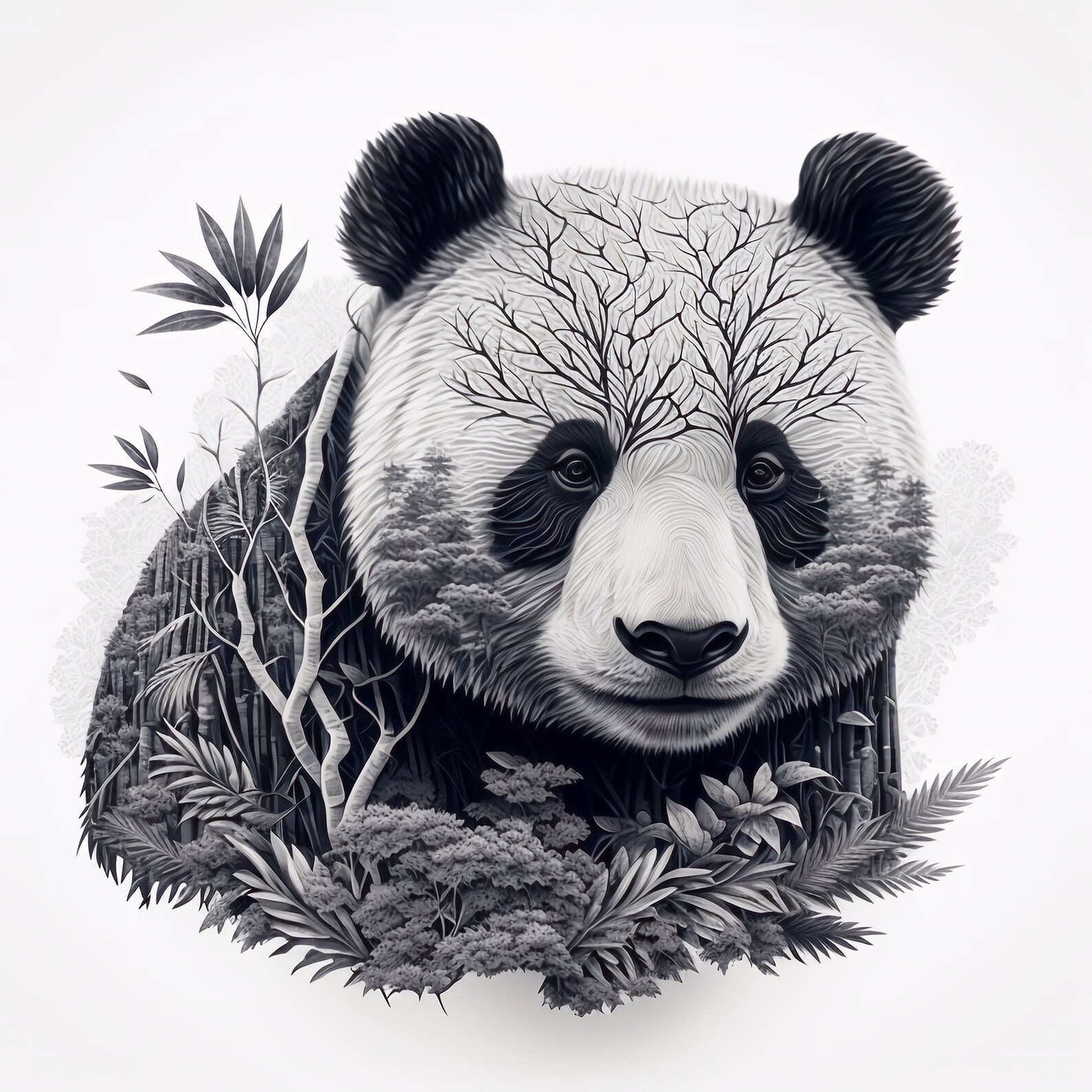 Geometric Panda Digital Print - Etsy