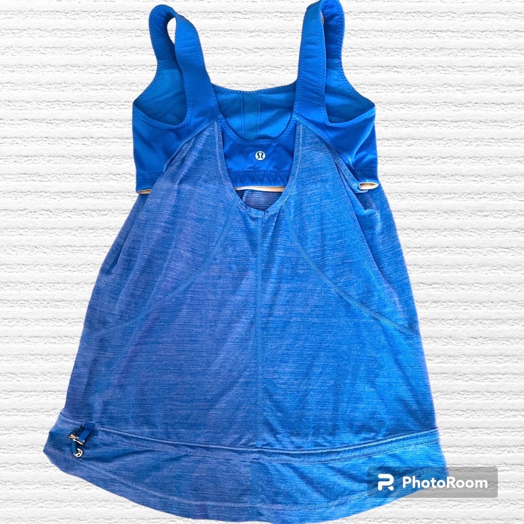 Lululemon Athletica Tank Built in Sports Bra With Adjustable Tie 6 Blue - Etsy