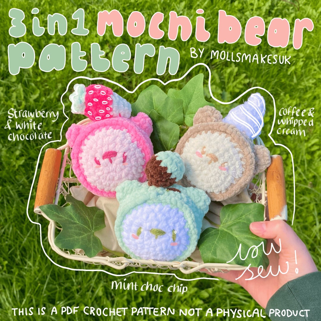 3 in 1 Mochi Bear Crochet Pattern (not a Physical Product!) | Crochet ...