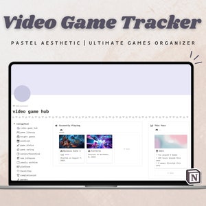 Video Game Tracker Notion Template Complete Gaming Dashboard Aesthetic Digital Game Log Games ...