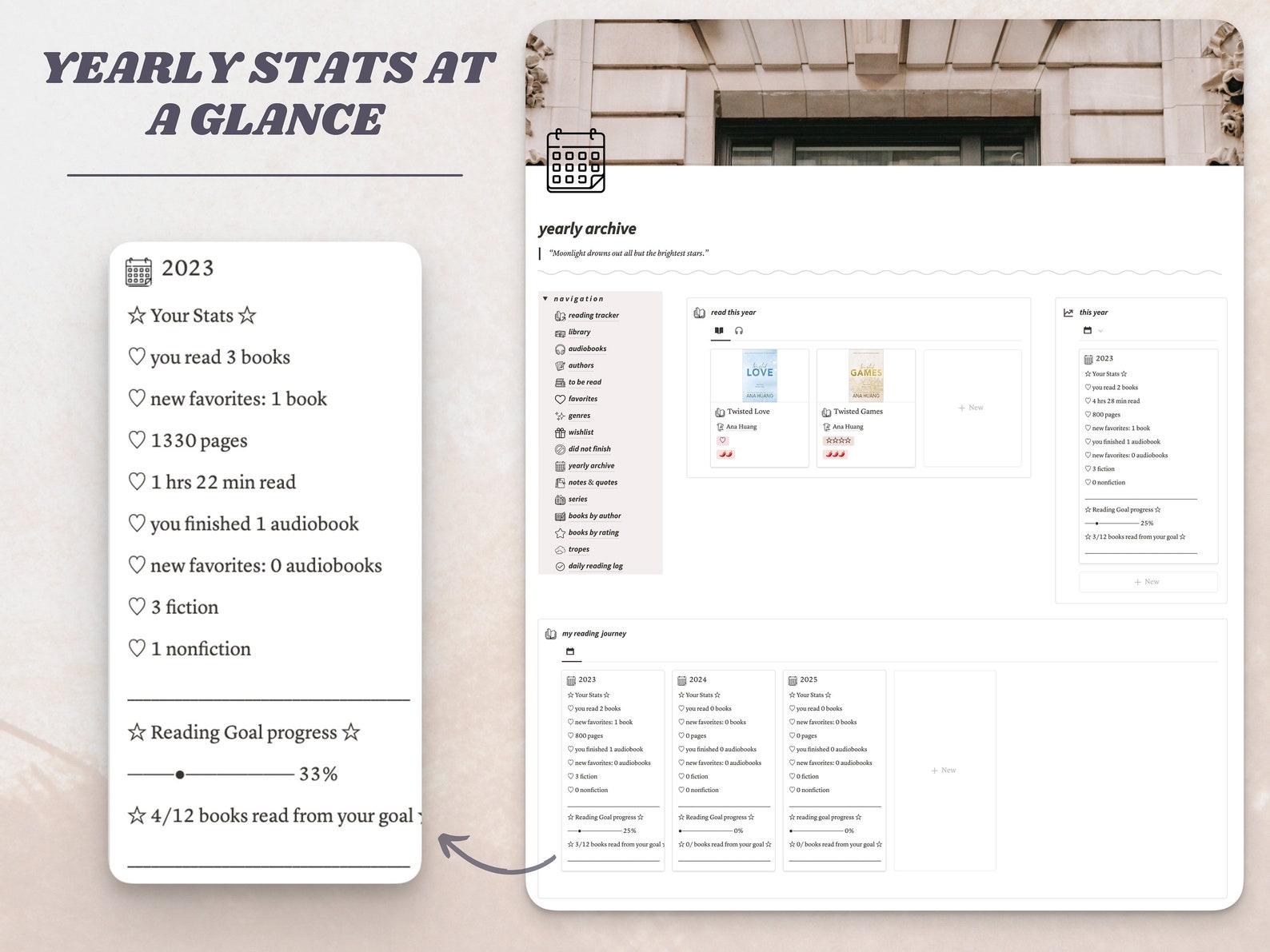 Notion Book Tracker Light Academia Digital Reading Journal Template ...