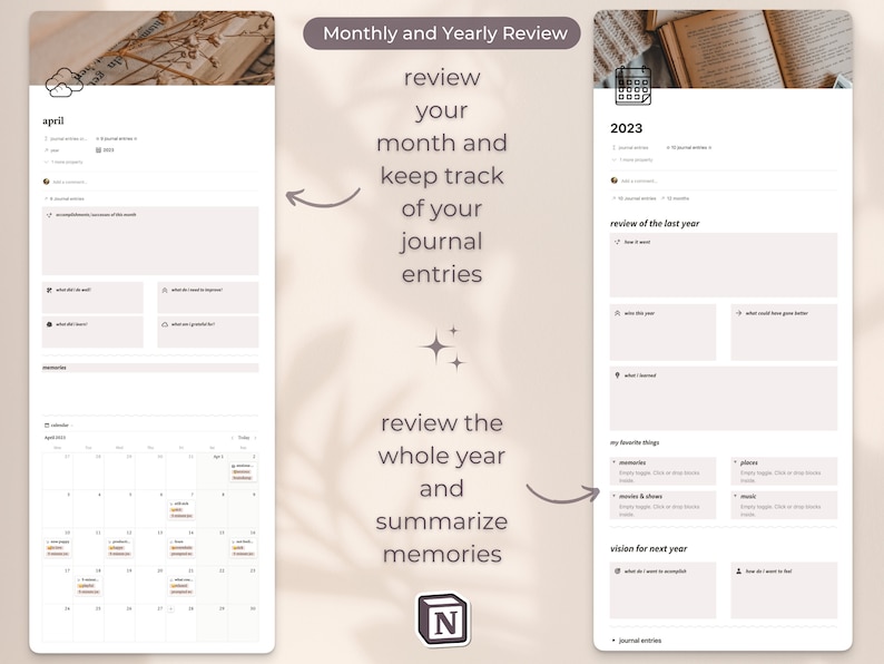 Aesthetic Daily Journal Notion Template Editable Notion - Etsy