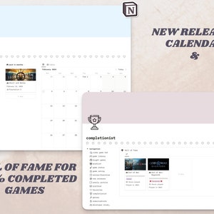 Video Game Tracker Notion Template Complete Gaming Dashboard Aesthetic Digital Game Log Games ...
