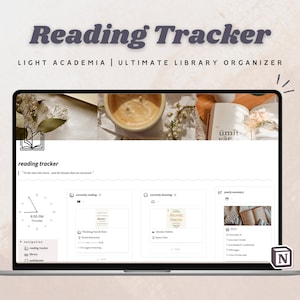Notion Book Tracker Light Academia Digital Reading Journal Template Reading Challenge Book ...