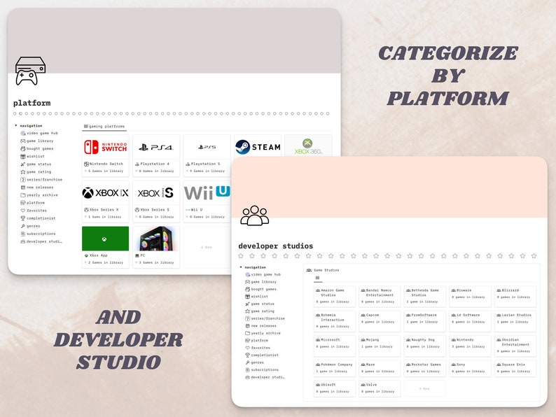 Video Game Tracker Notion Template Complete Gaming Dashboard Aesthetic ...