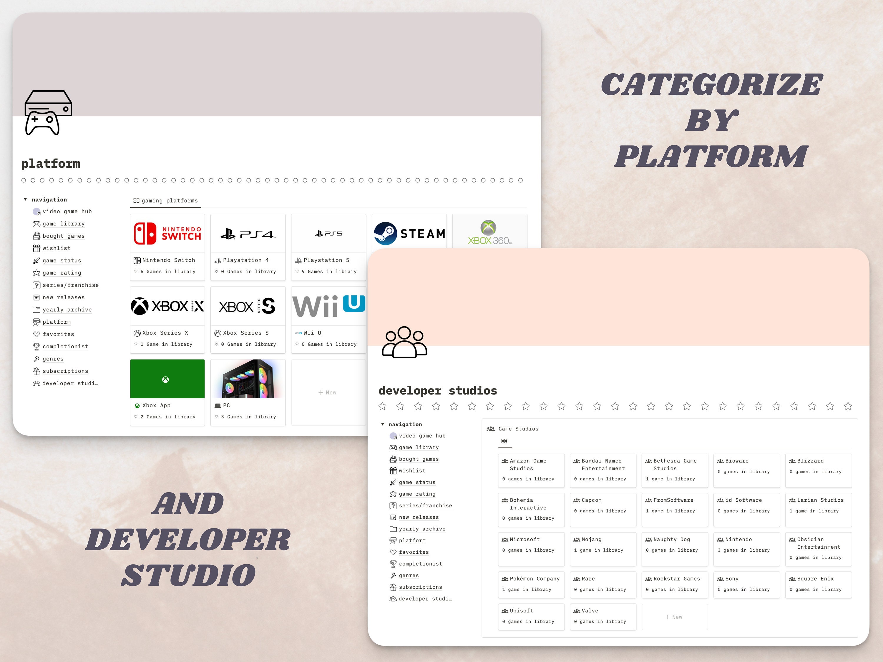 Video Game Tracker Notion Template Complete Gaming Dashboard Aesthetic ...