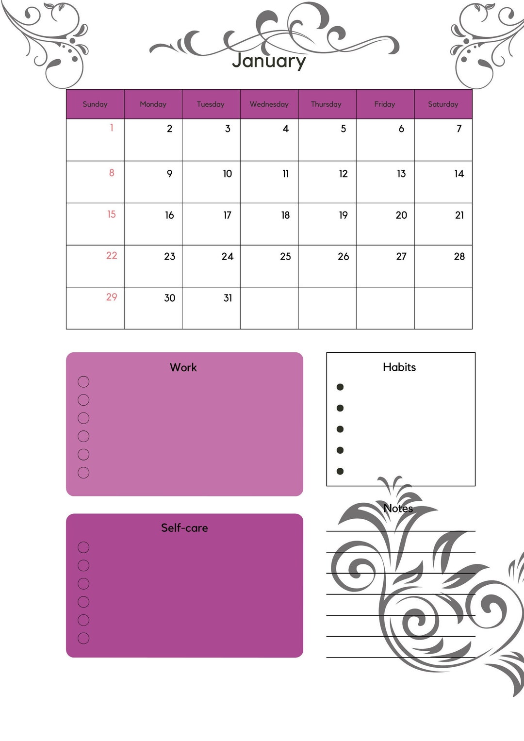 2023 Digital Monthly Planner - Etsy