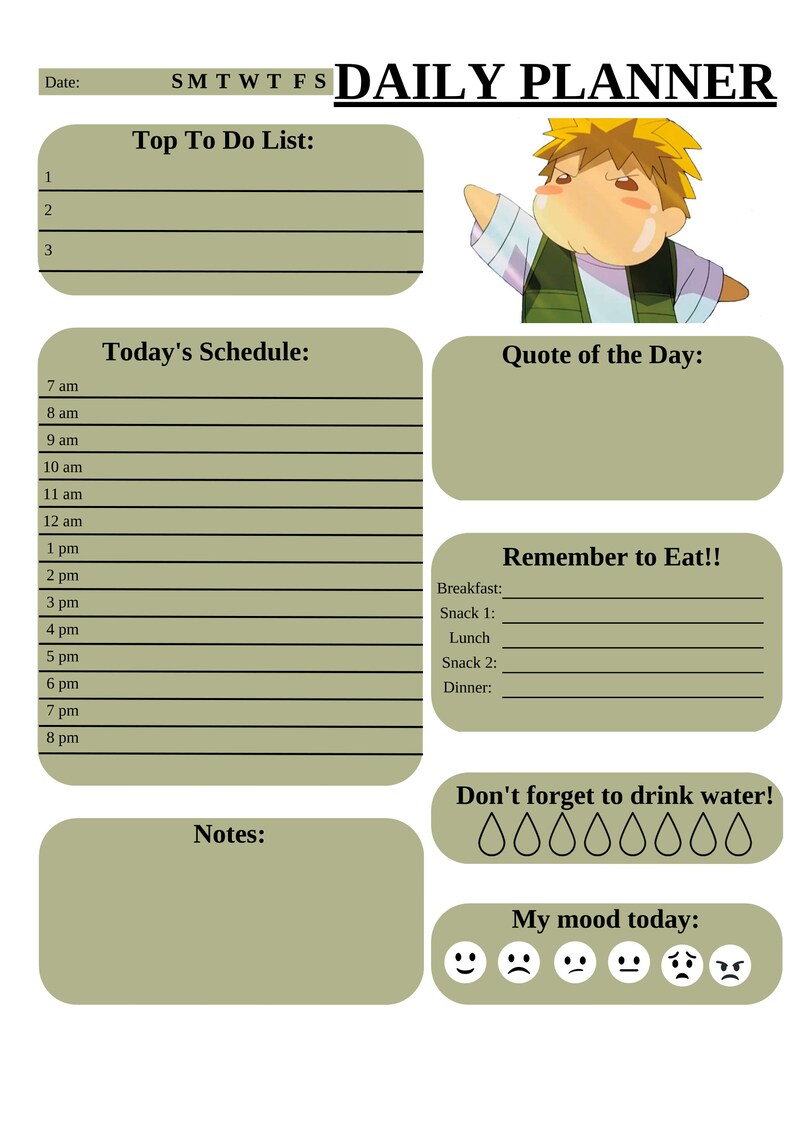 Undated Printable Daily Planner Pages - Etsy