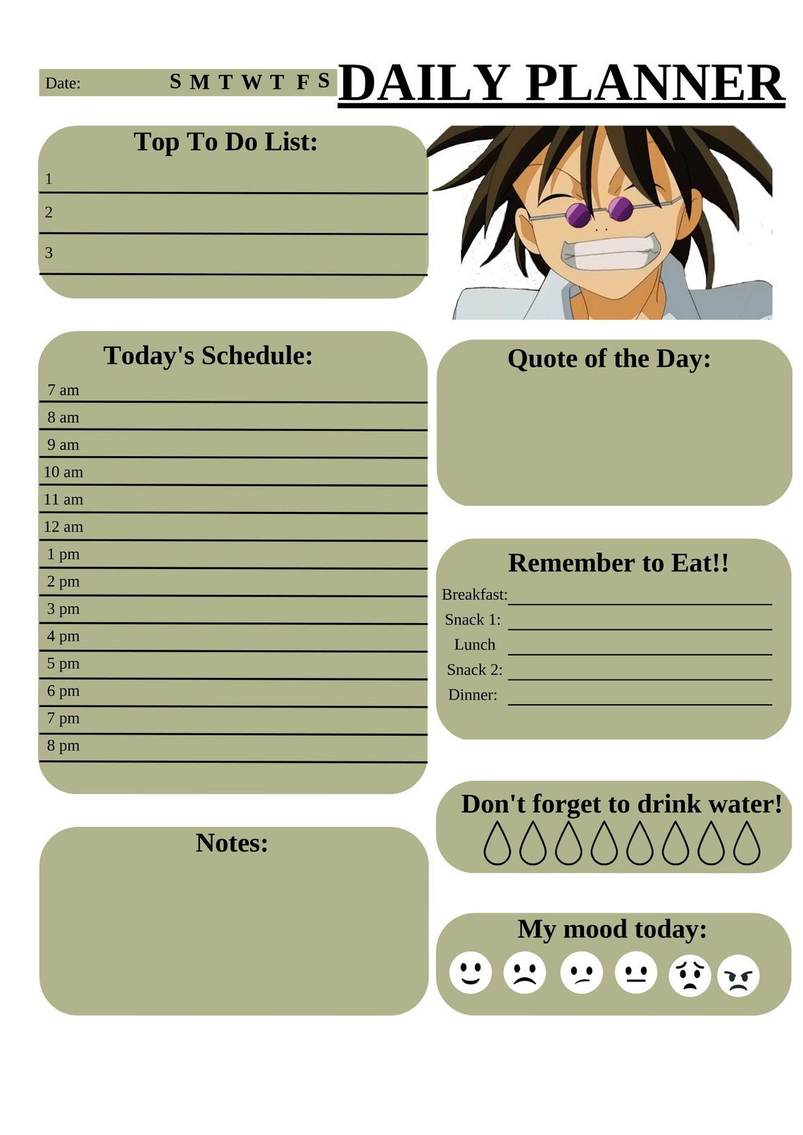 Undated Printable Daily Planner Pages - Etsy
