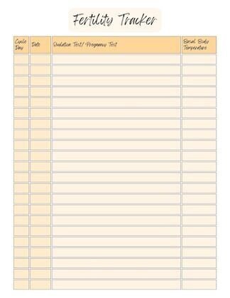 Simple Fertility Tracking Chart - Etsy