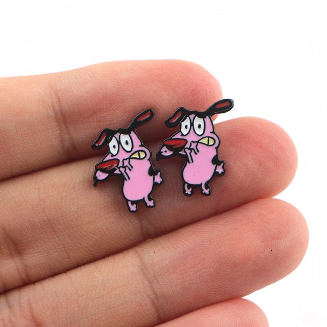 Courage the Cowardly Dog Pin Badge Courage Pin Pin Badge - Etsy