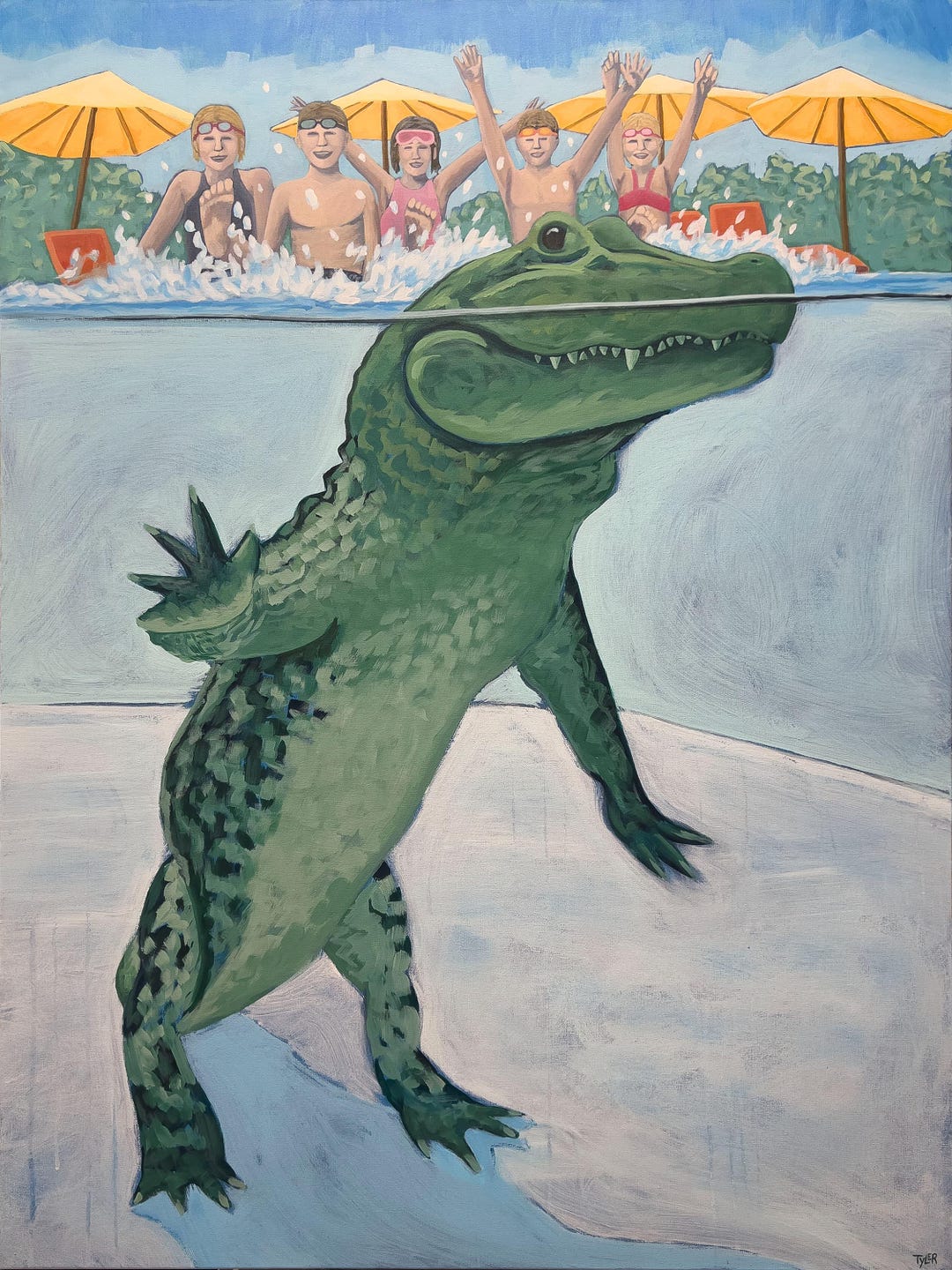 Alligator in Charge - Print - Alligator Art - Etsy