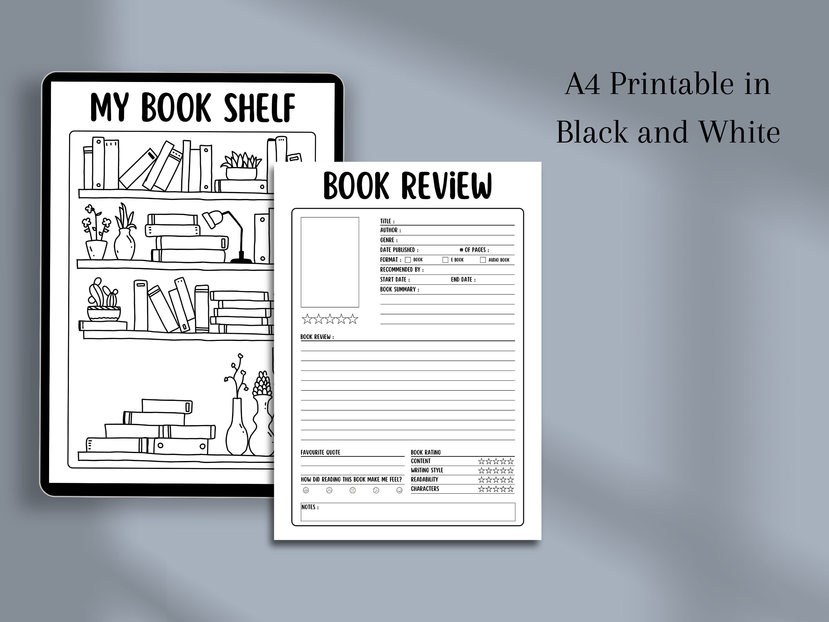 Digital Reading Log, Book Review & Library Tracker for Goodnotes ...