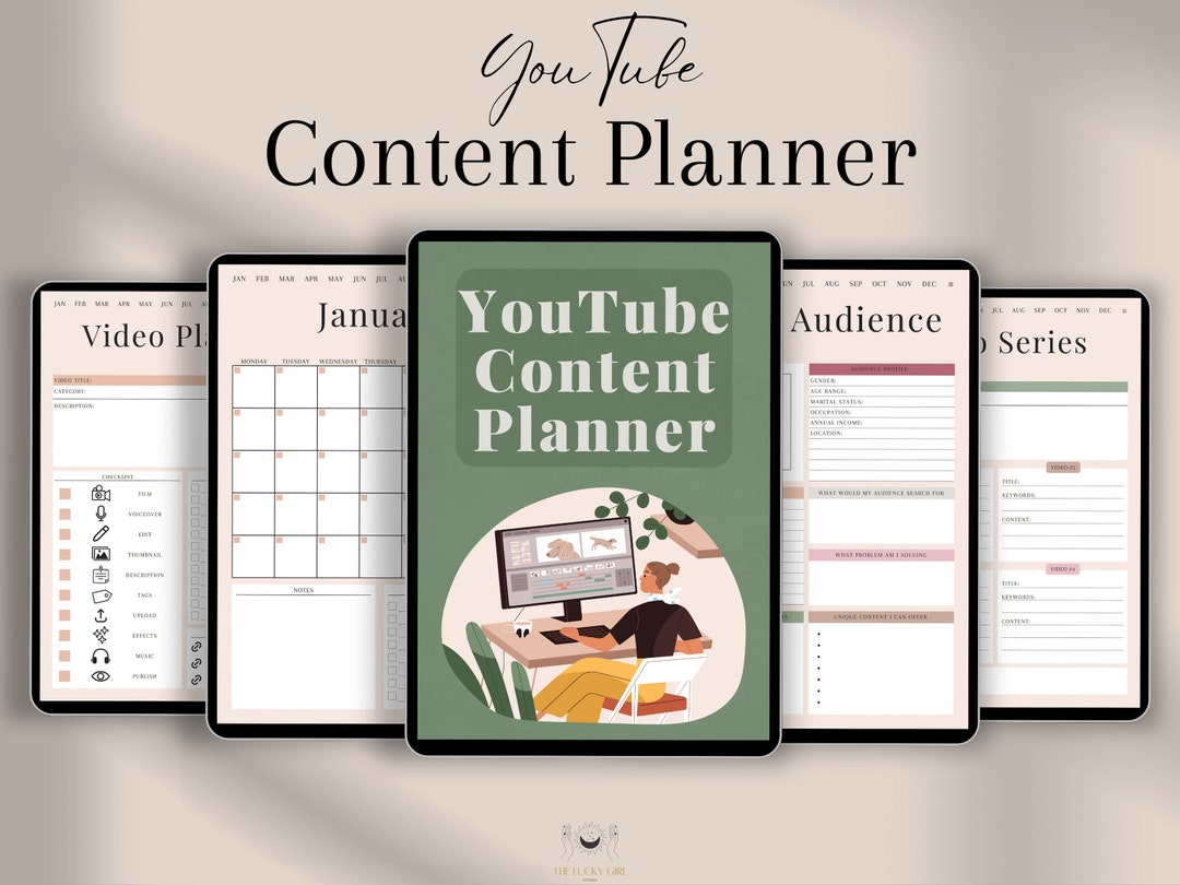 Youtube Content Strategy Planner | Social Media Planner Printable ...